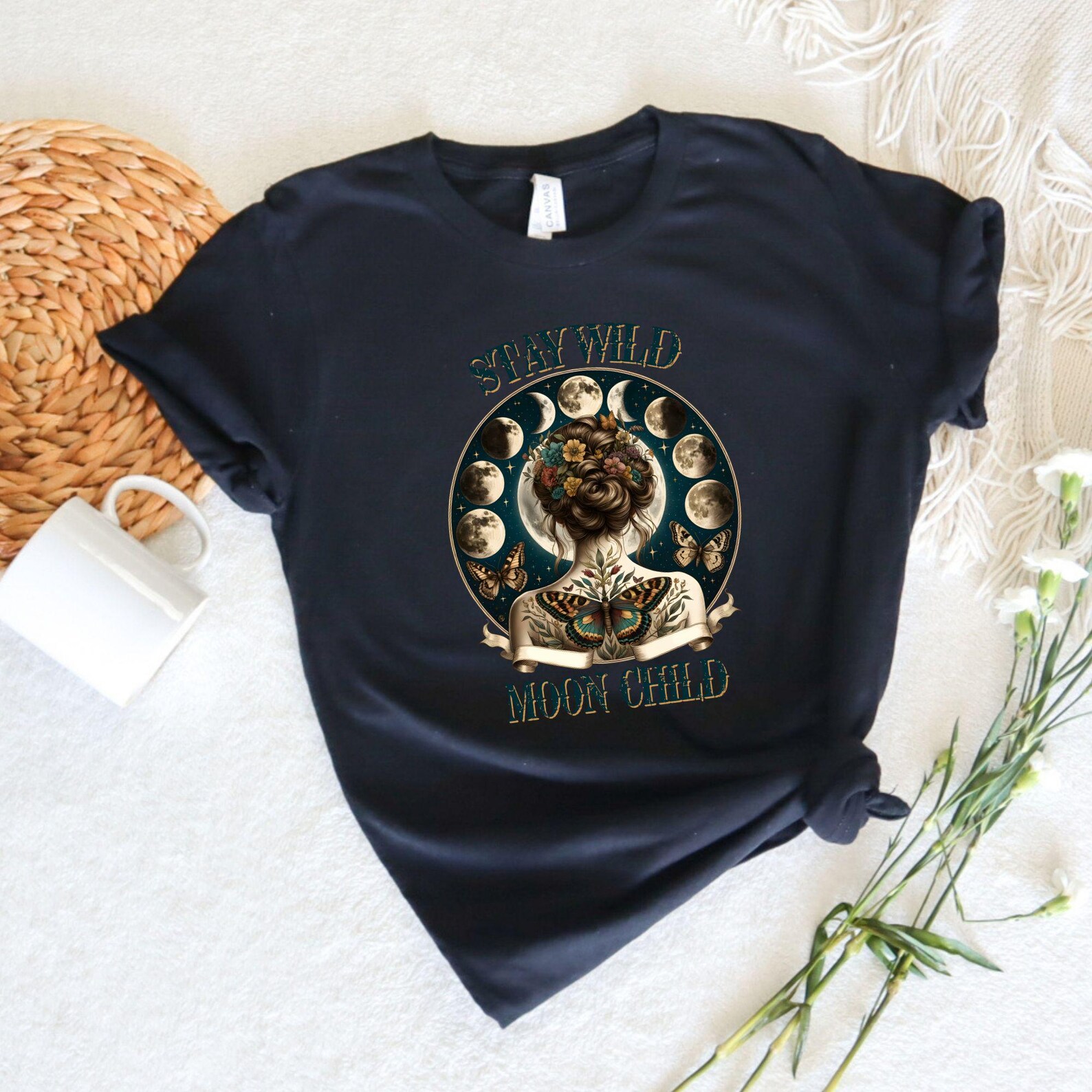 Stay Wild Moon Child T-shirt, Celestial Moon Phase Shirt, Witchy Gift ...