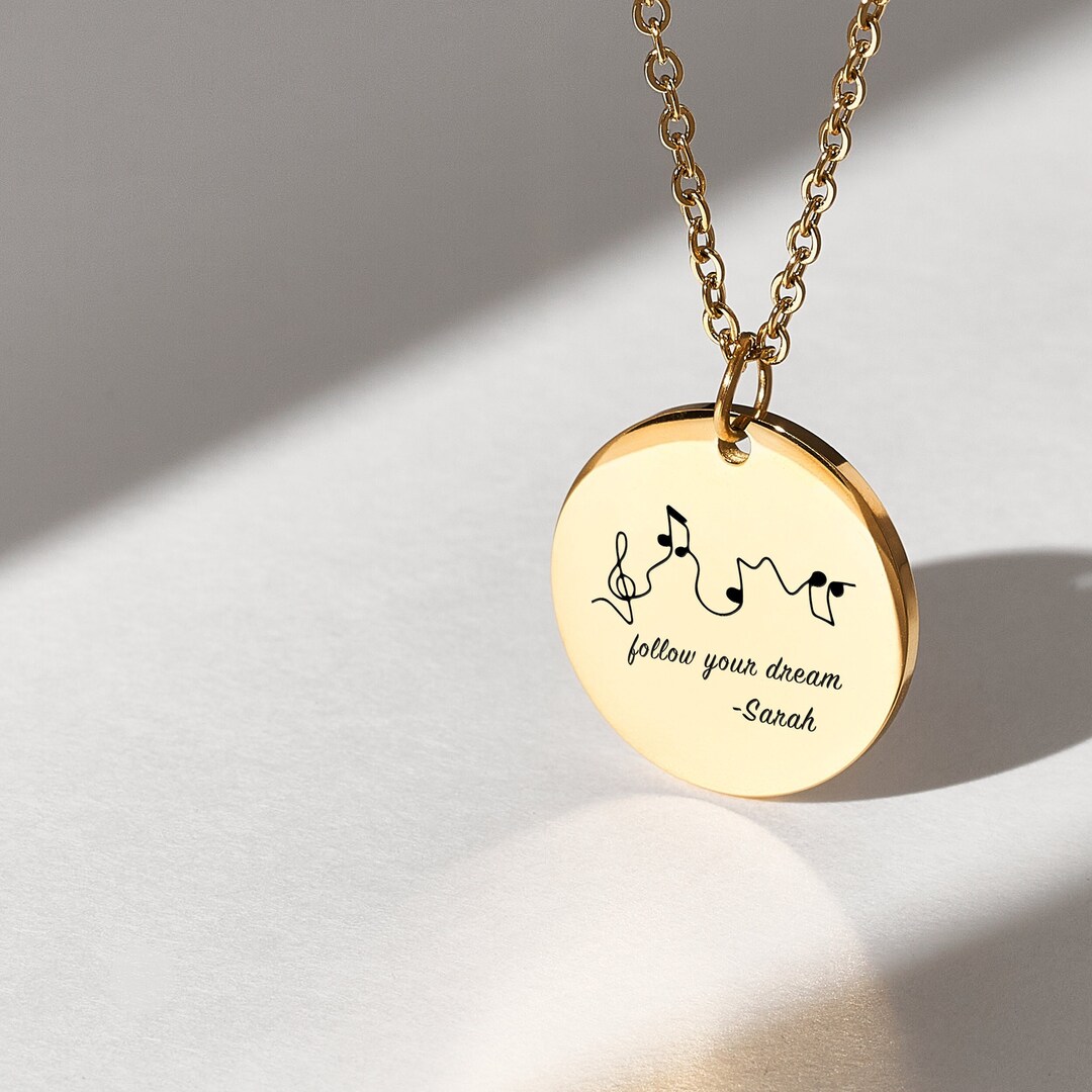 Personalized Music Necklace for Women Gift, Follow Your Dream Hobby ...