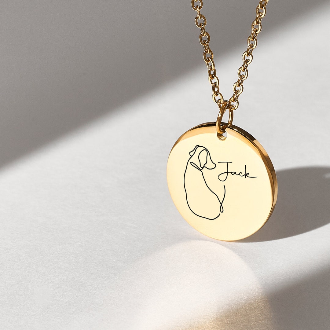 Personalized Dog Necklace for Women, Labrador Gold Pendant With Dog ...
