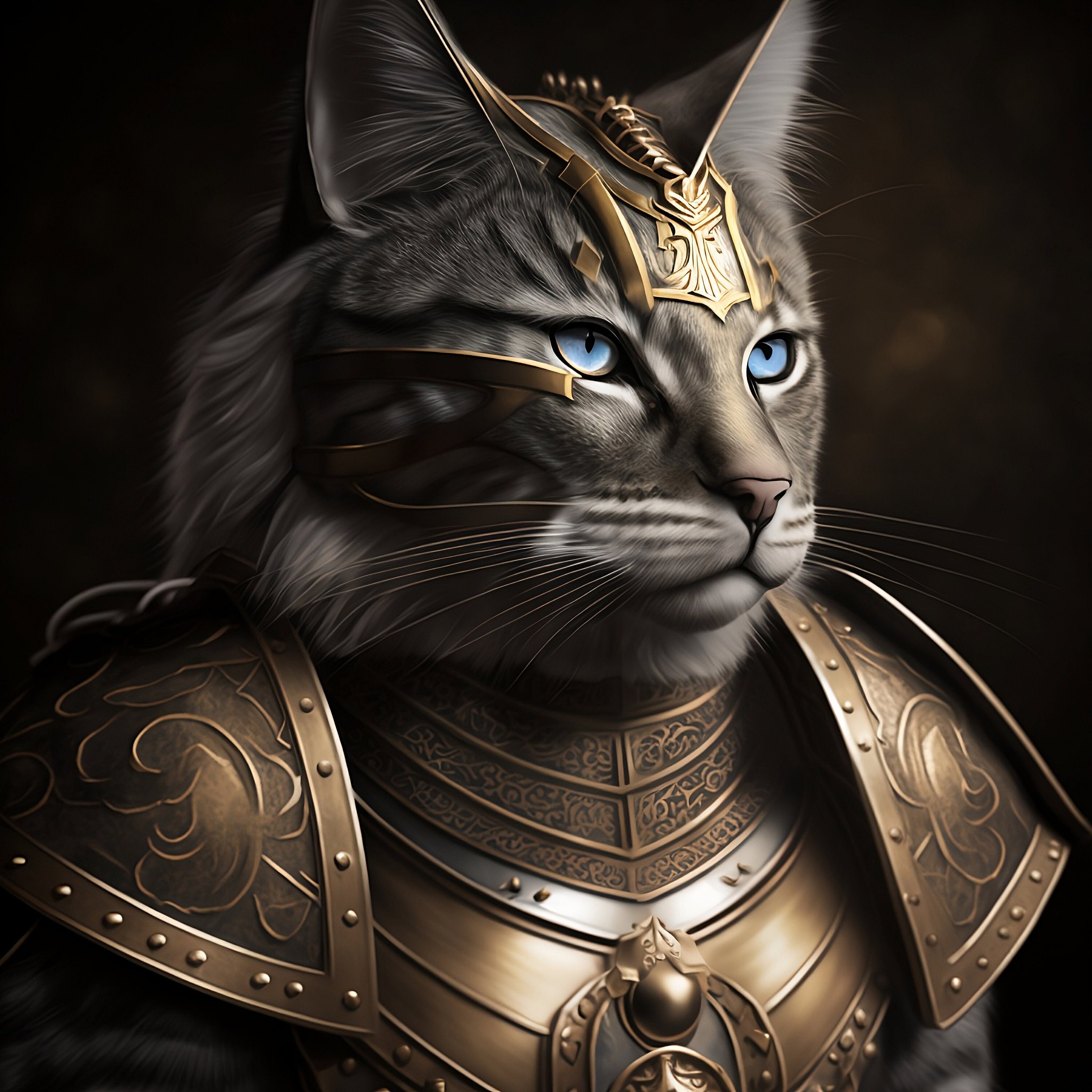 Cat Knight Warrior Custom | Digital Download | Generated by Midjourney ...