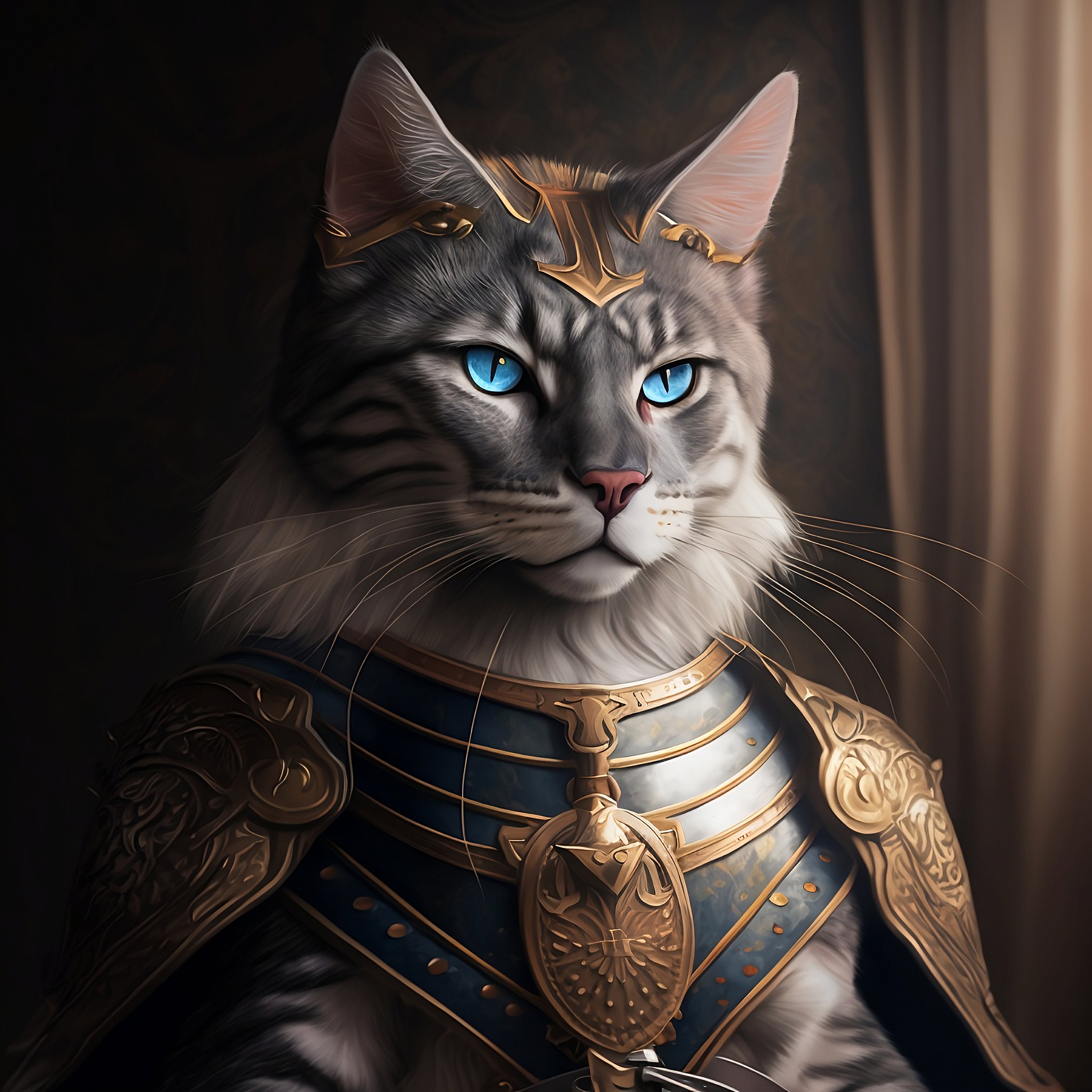 Cat Knight Warrior Custom | Digital Download | Generated by Midjourney ...