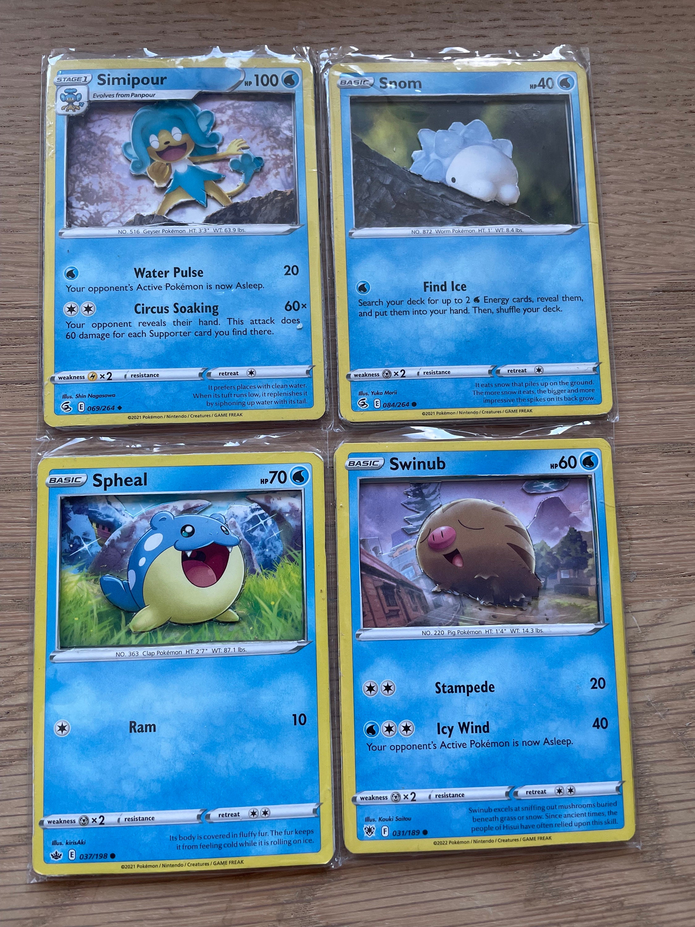 3D WATER Type Pokemon Cards - Etsy