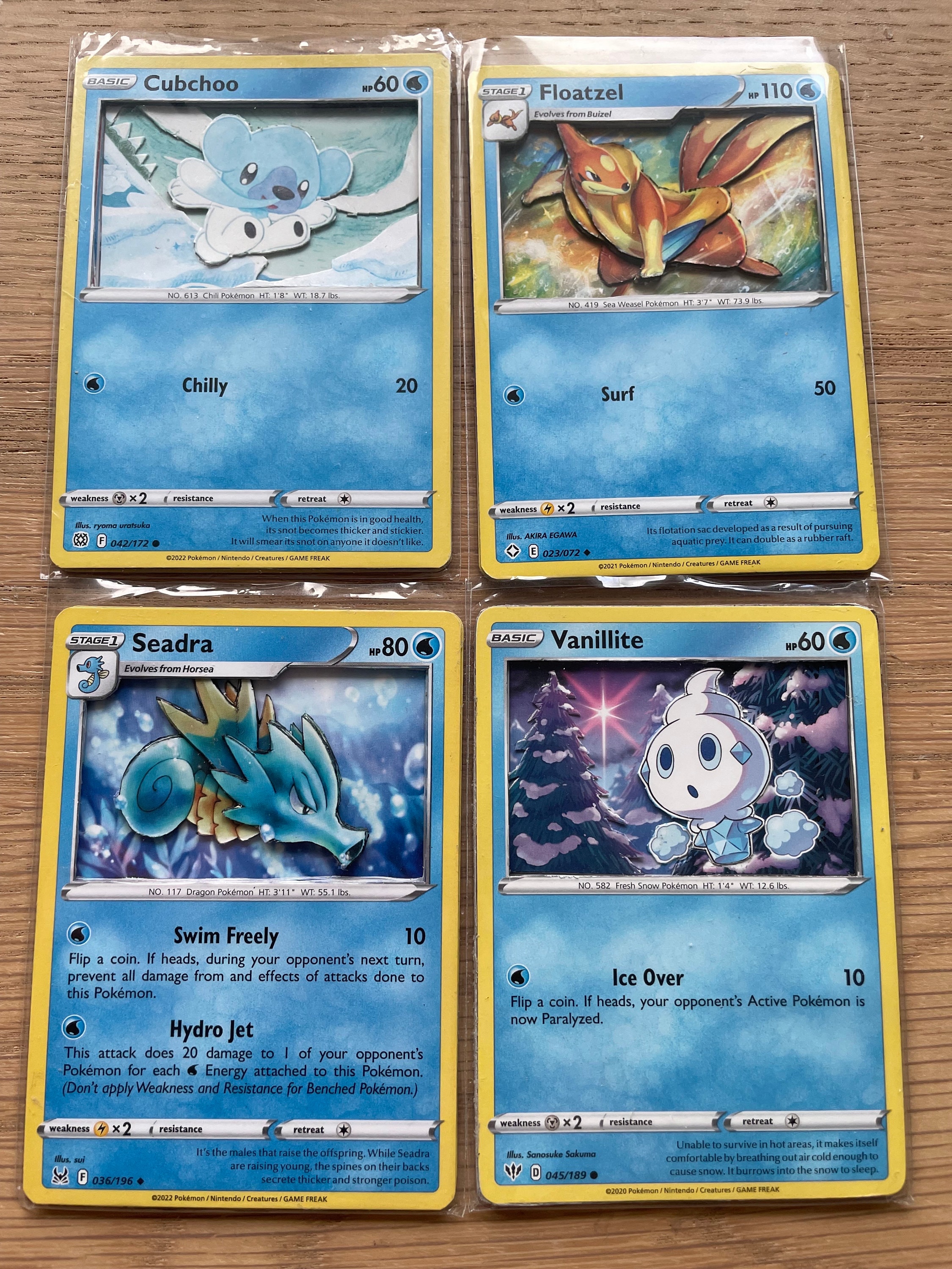 3D MEDIUM Detail WATER Type Pokémon Cards - Etsy