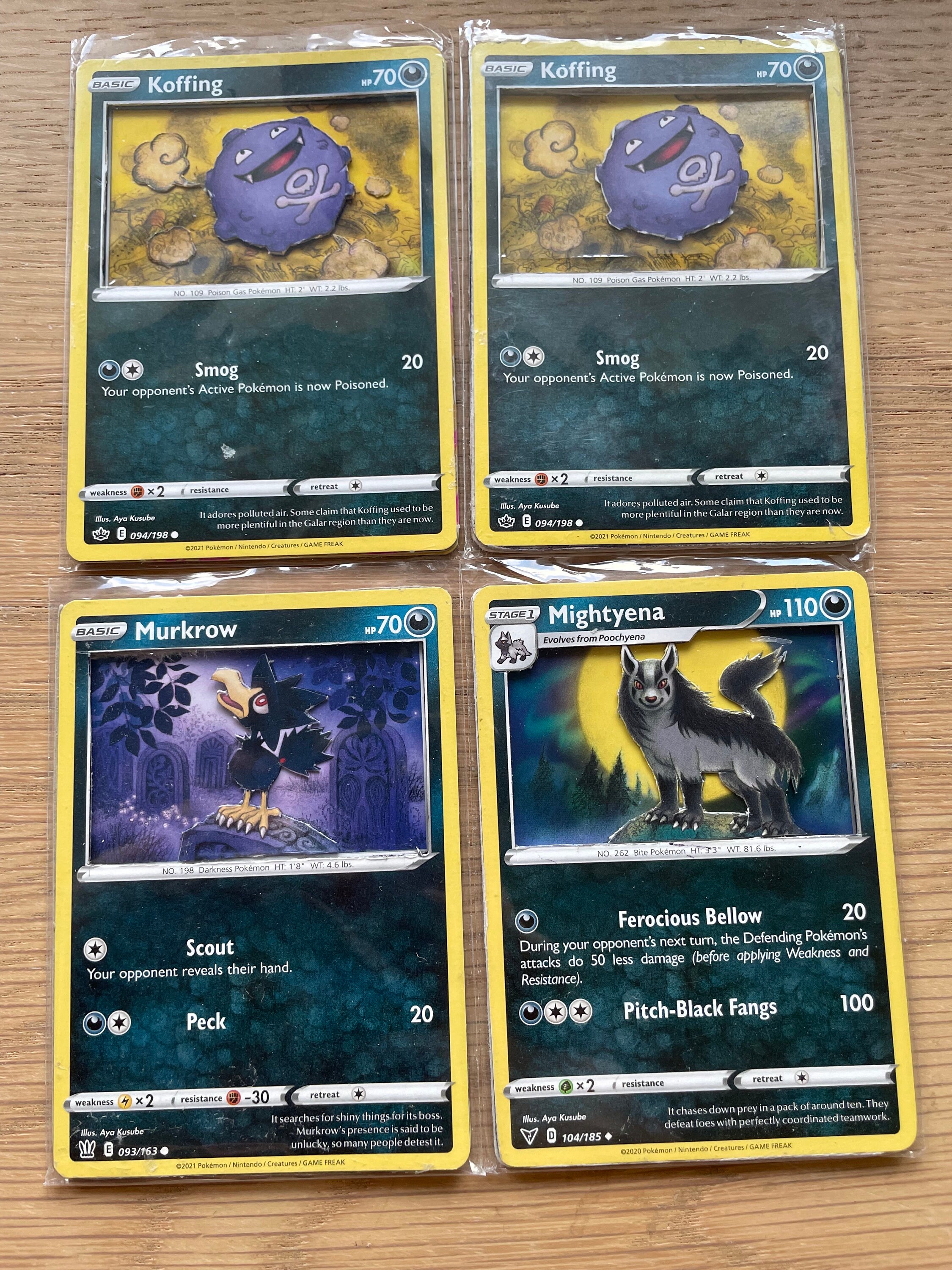 3D DARK Type Pokemon Cards - Etsy