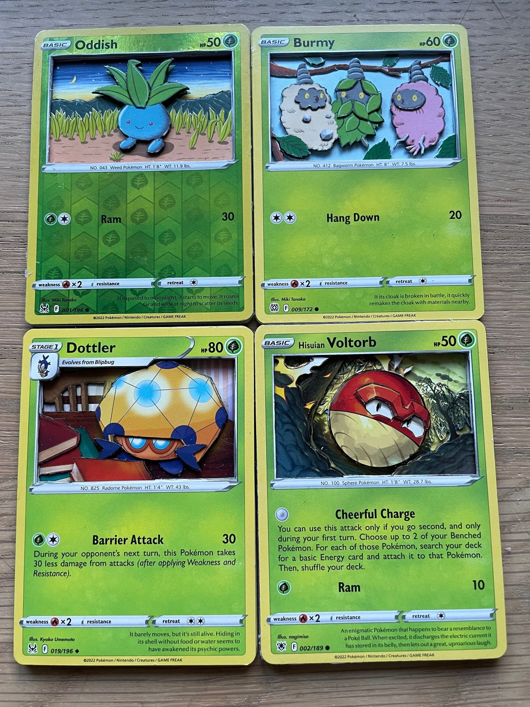 3D High Detail GRASS Type Pokémon Cards - Etsy