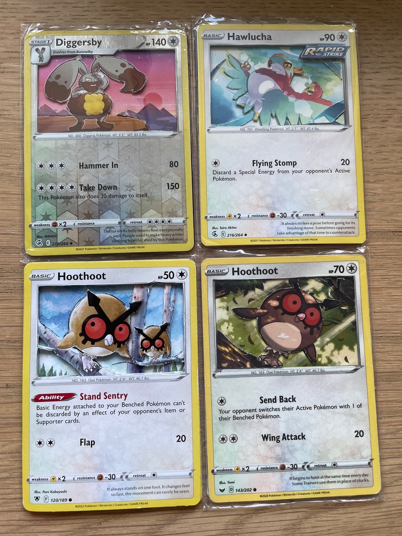 3D NORMAL Type Pokemon Cards - Etsy