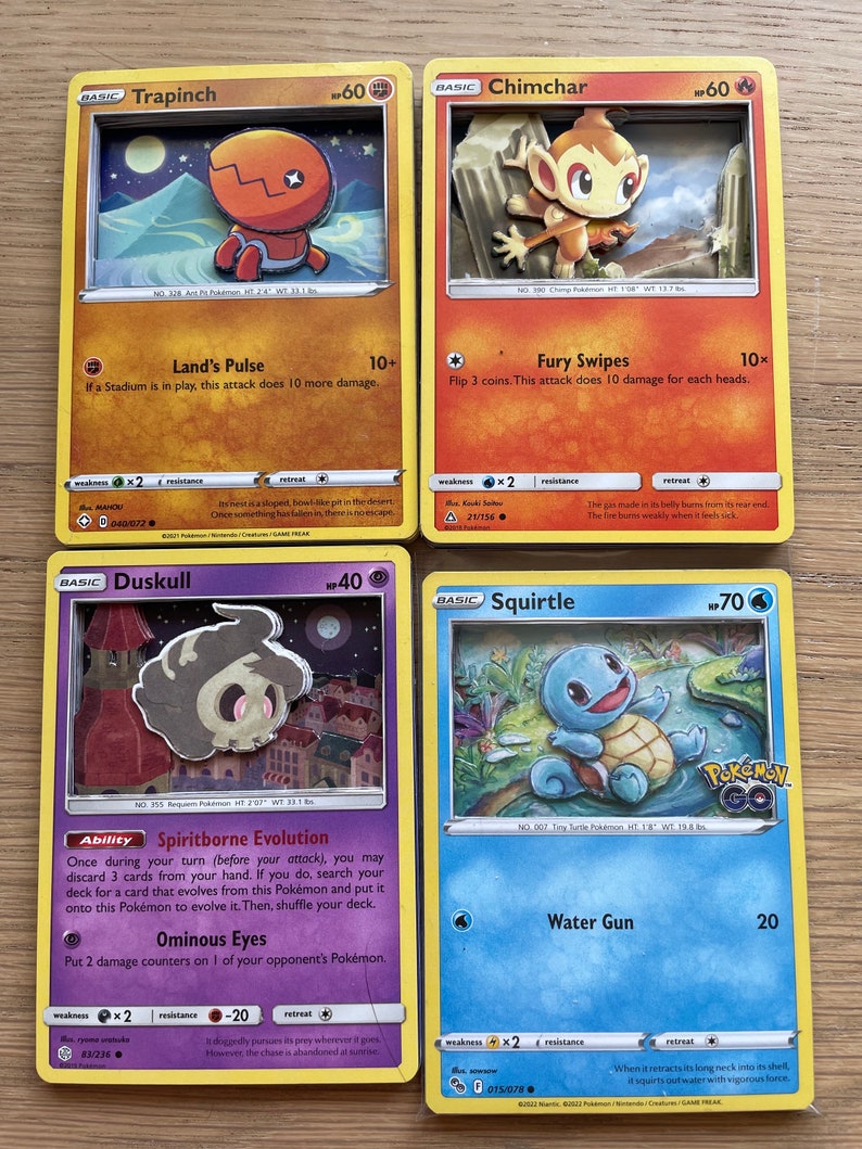 3D Ultra Detail Pokémon Cards - Etsy