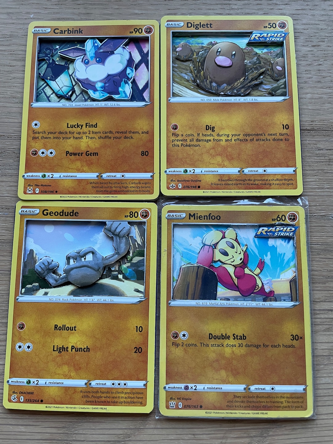 3D MEDIUM Detail FIGHTING Type Pokémon Cards - Etsy