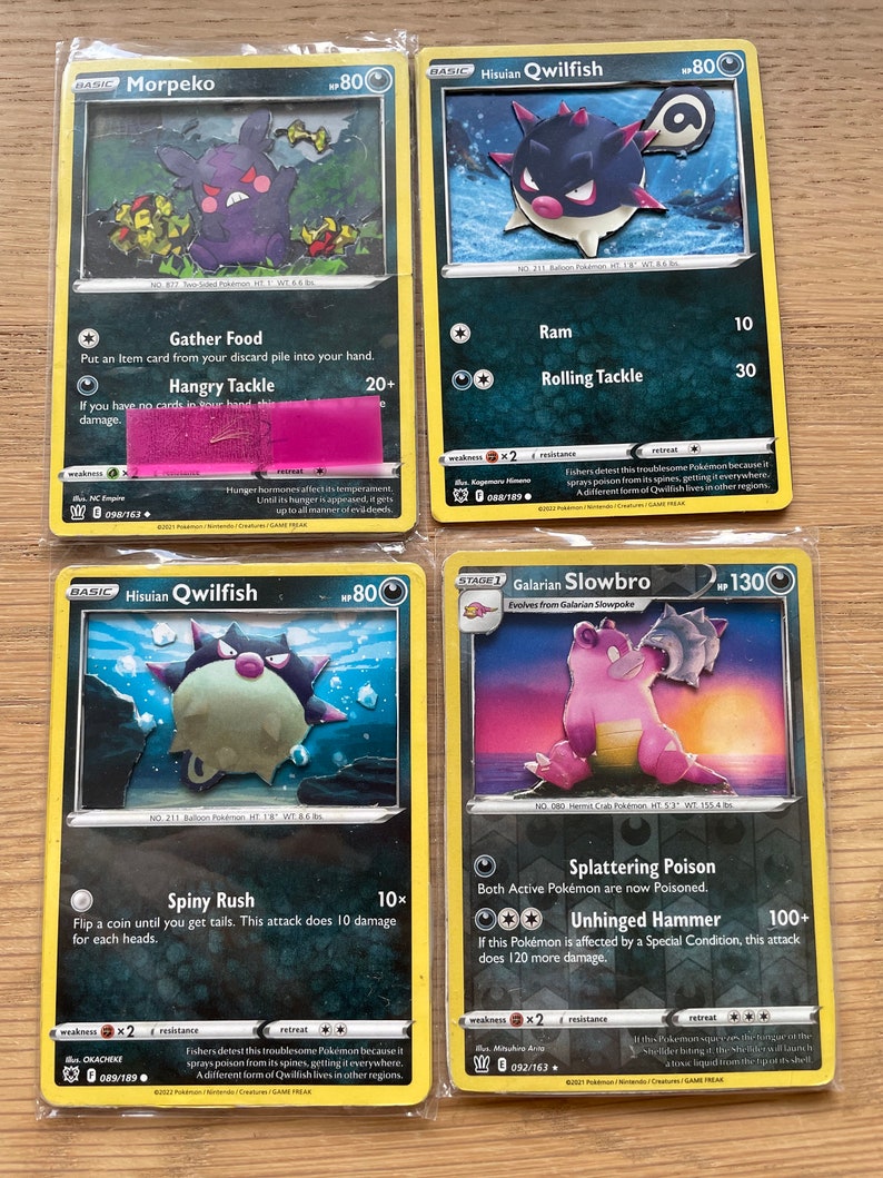 3D DARK Type Pokemon Cards - Etsy