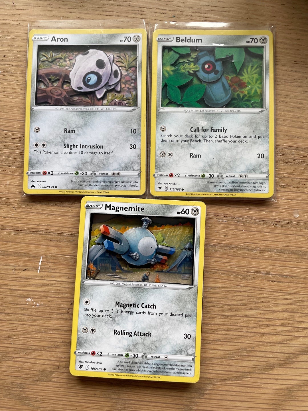 3D High Detail METAL Type Pokémon Cards - Etsy