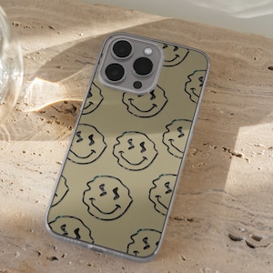 Retro Smiley Phone Case - Groovy Faces 80s Art Fit for iPhone 16 Pro ...