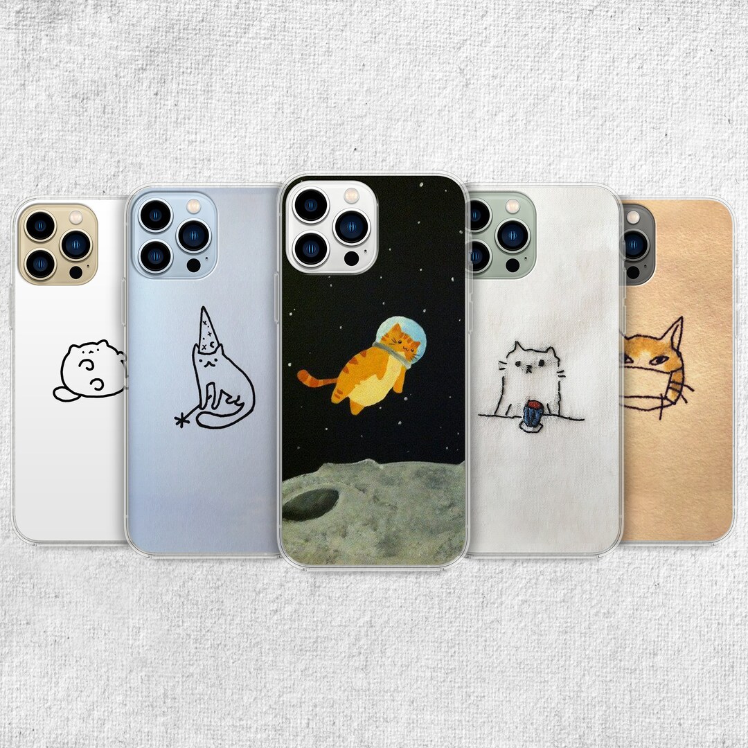 Funny Cat Phone Case - Space Fat Kitty Meme Art Cover Fit for iPhone 16 ...