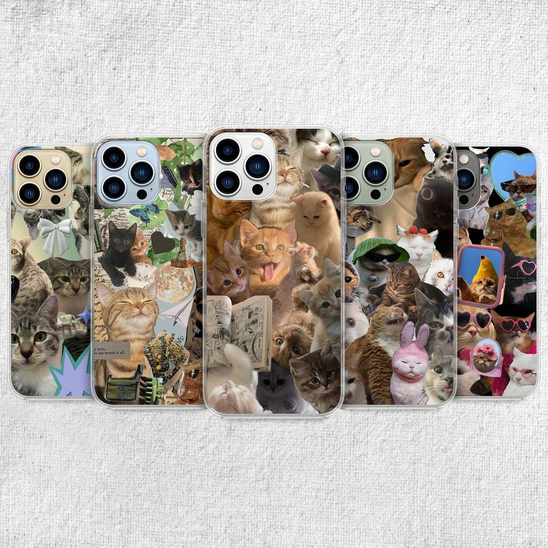 Funny Cat Phone Case - Cute Meme Kitty Cover for iPhone 16 Pro Max 15 ...