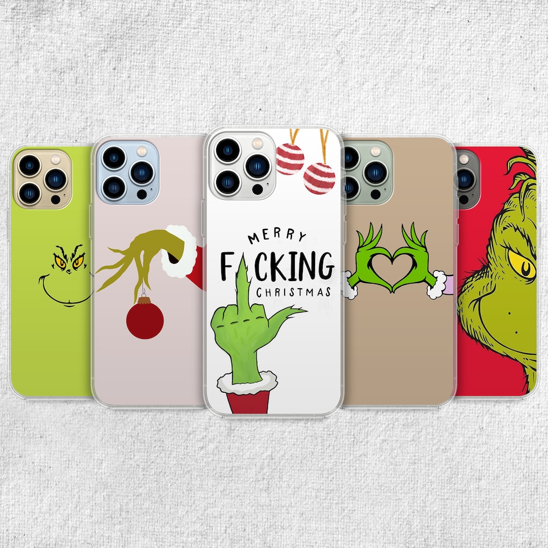 Funny Grinch Christmas Phone Case - Xmas Winter Art Cover for Iphone, Samsung and Google Pixel ...