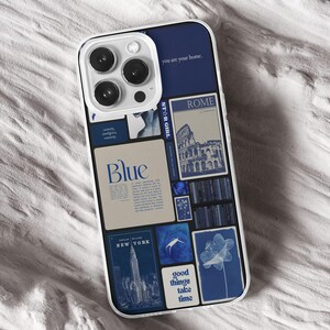 Blue Aesthetic Phone Case - Navy Collage Sea Art Cover for Iphone ...