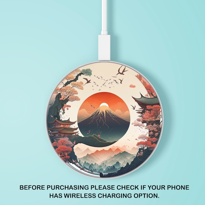 Aesthetic Cherry Blossom Wireless Charger Japan Art Charging - Etsy