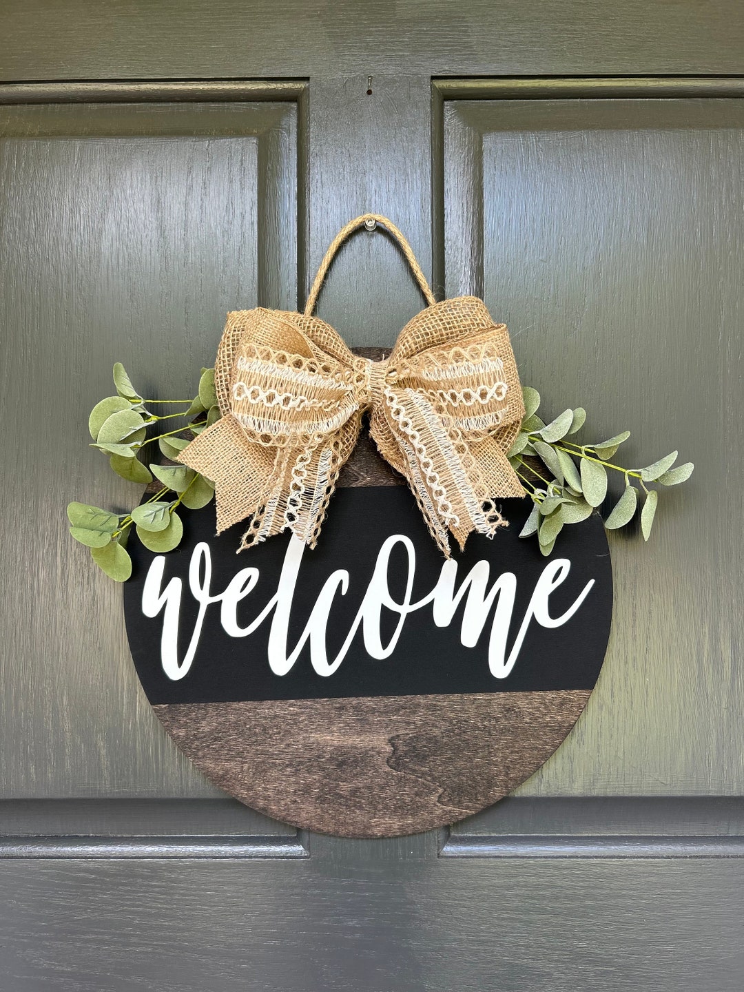 Custom Handmade Hanging Front Door Welcome Sign - Etsy