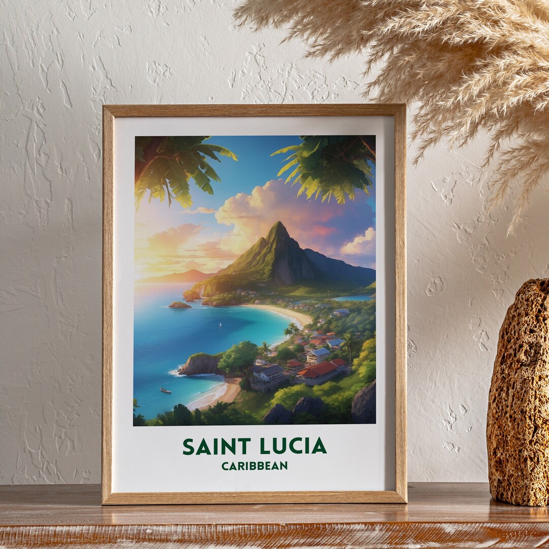 Saint Lucia Travel Print Wall Art Saint Lucia Wall Home Décor - Etsy UK