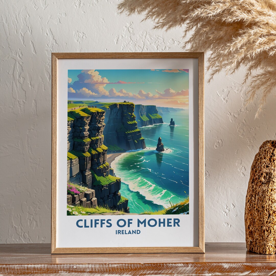 Cliffs of Moher Print Cliffs of Moher Home Décor Landscape Art Cliffs ...