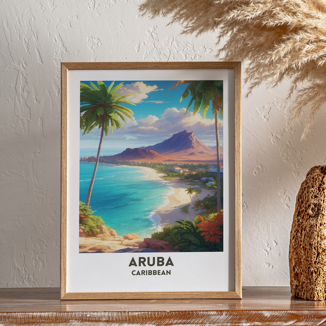 Aruba Travel Print Wall Art Aruba Wall Home Décor Aruba Gift Art Wall ...