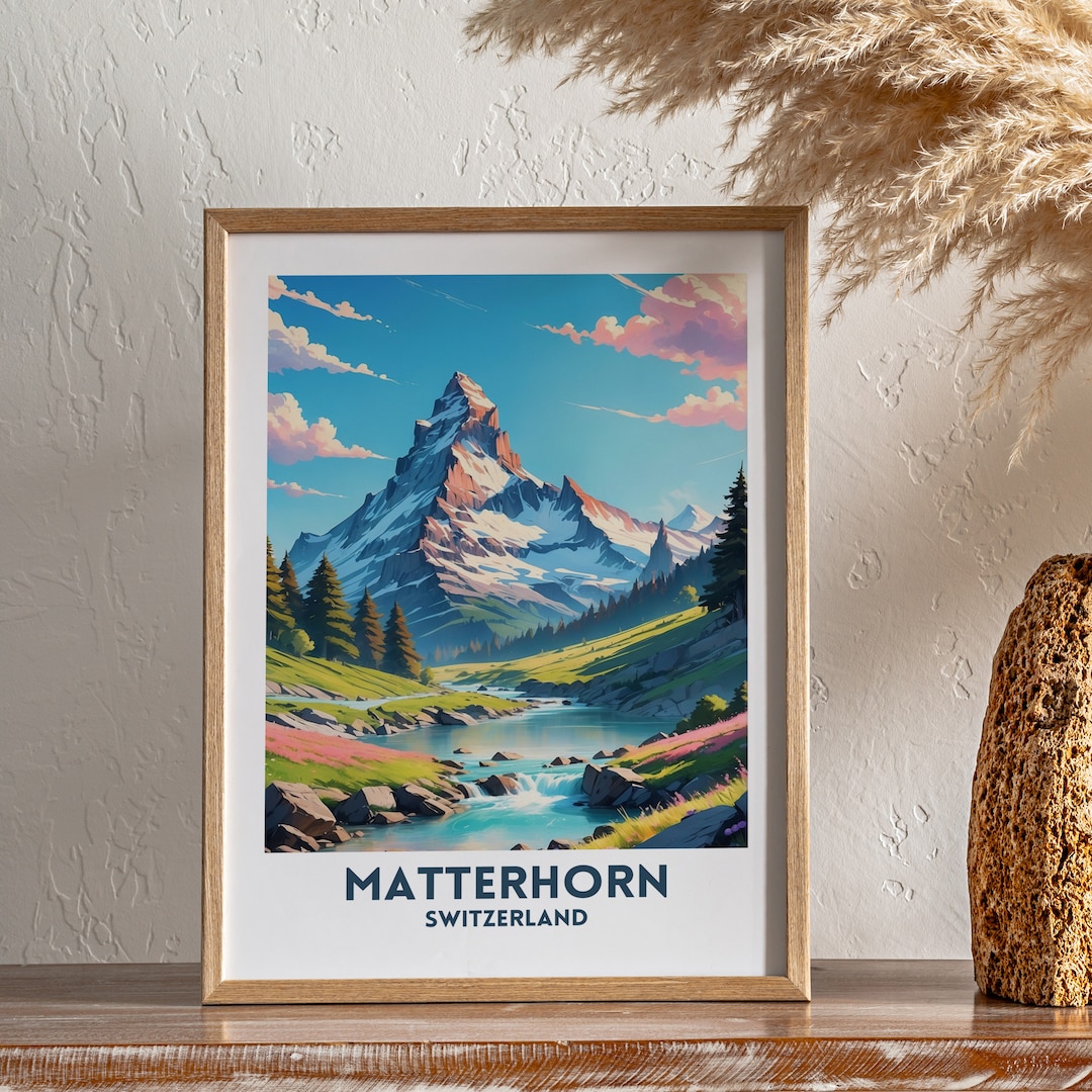 Matterhorn Travel Print Wall Art Matterhorn Wall Home Décor Matterhorn ...