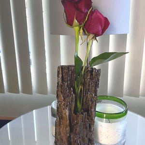 Live Edge Hollow Oak Log Bud Vase. Naturally Sculpted From Termite ...