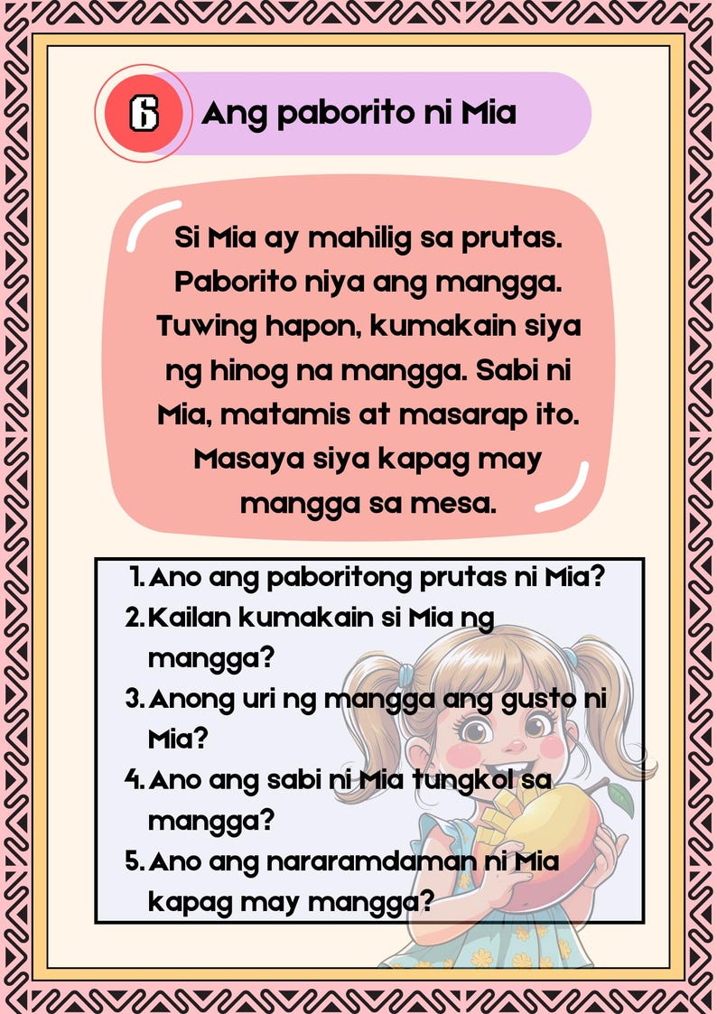 Tagalog Reading Comprehension Stories for Grade 1 With FREEBIES - Etsy