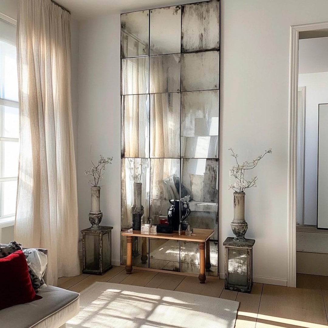 Antique Mirror, Antique Mirror Tiles, Antique Mirror Panel - Etsy