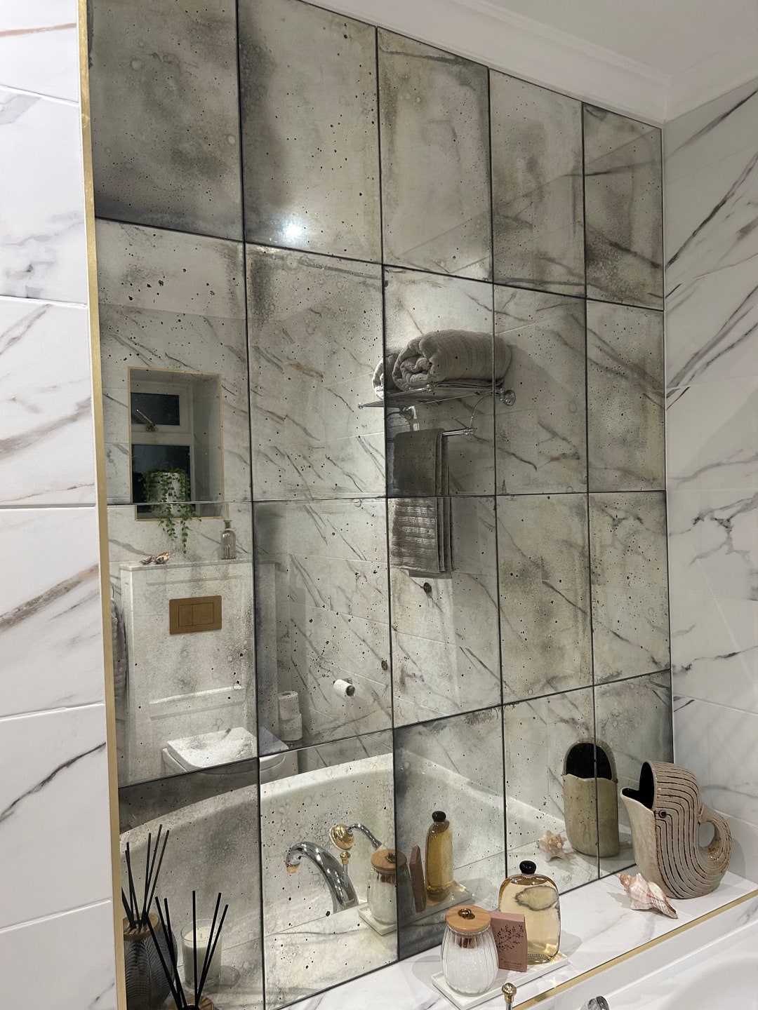 Antique Mirror, Antique Mirror Tiles, Antique Mirror Panel - Etsy