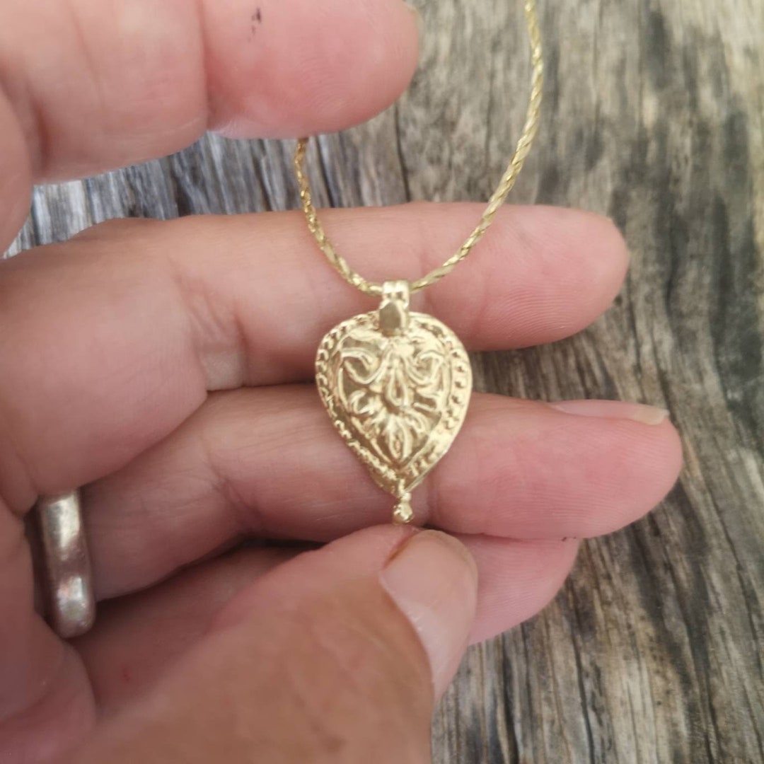 Lotus Flower Amulet Brass Amulet Simple Amulet Necklace - Etsy