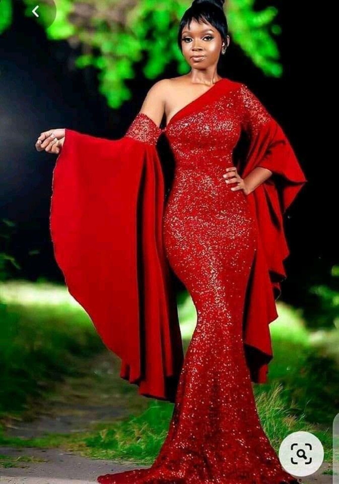 Red Floor Length Sequins Prom Gown, Shimmery Event Outfit, African ...