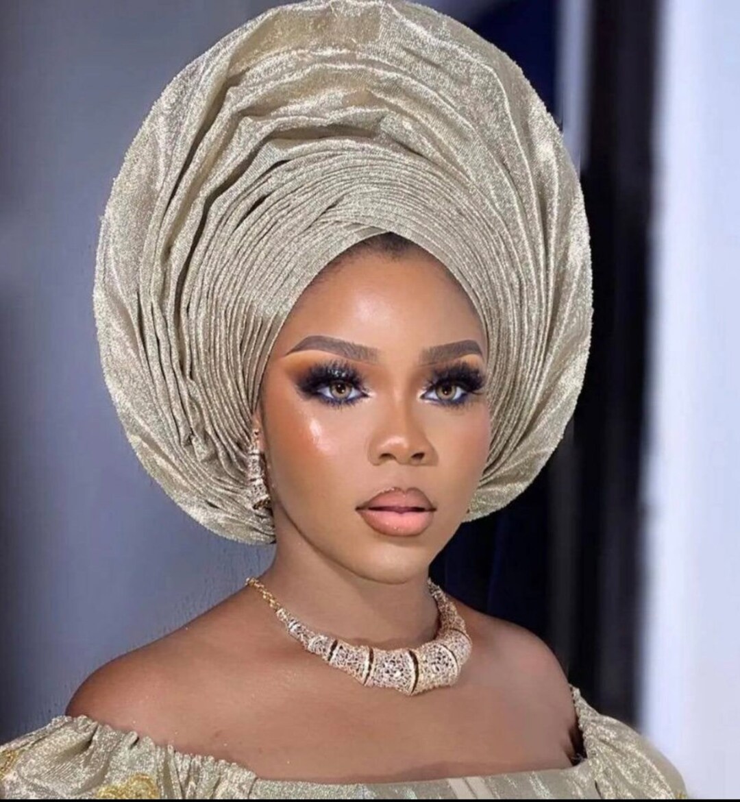 Wedding Party Aso Oke Auto Gelewedding Head Tiepre Tied - Etsy