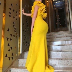 Yellow Prom Dress Evening Gown Dinner Dress Reception - Etsy