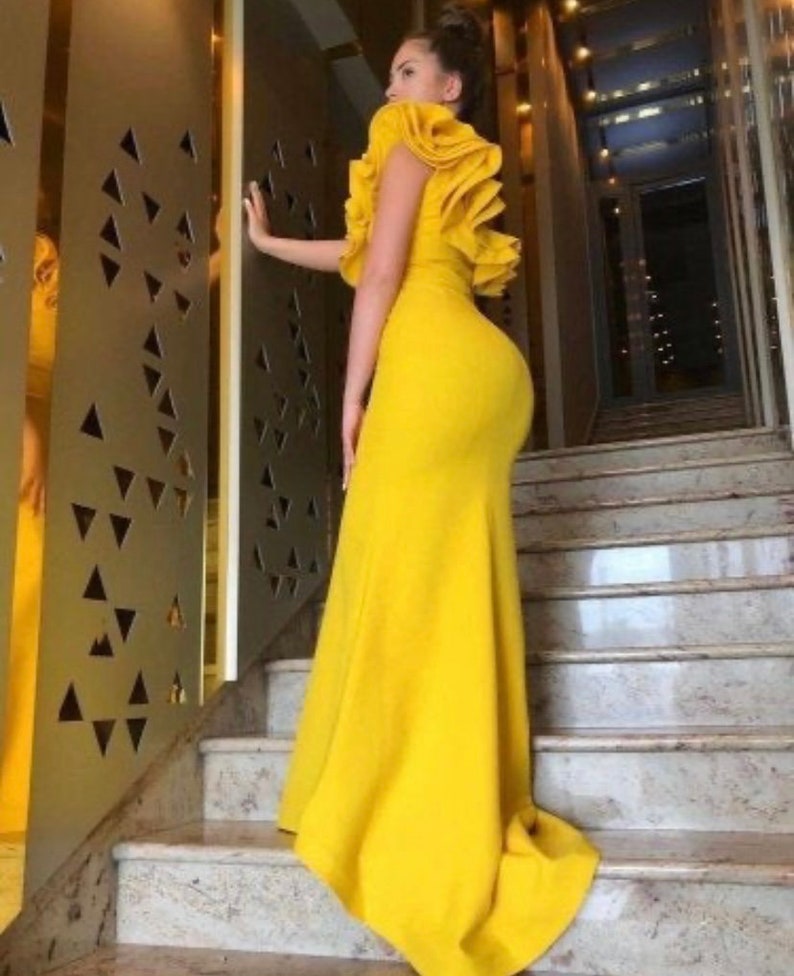 Yellow Prom Dress Evening Gown Dinner Dress Reception - Etsy