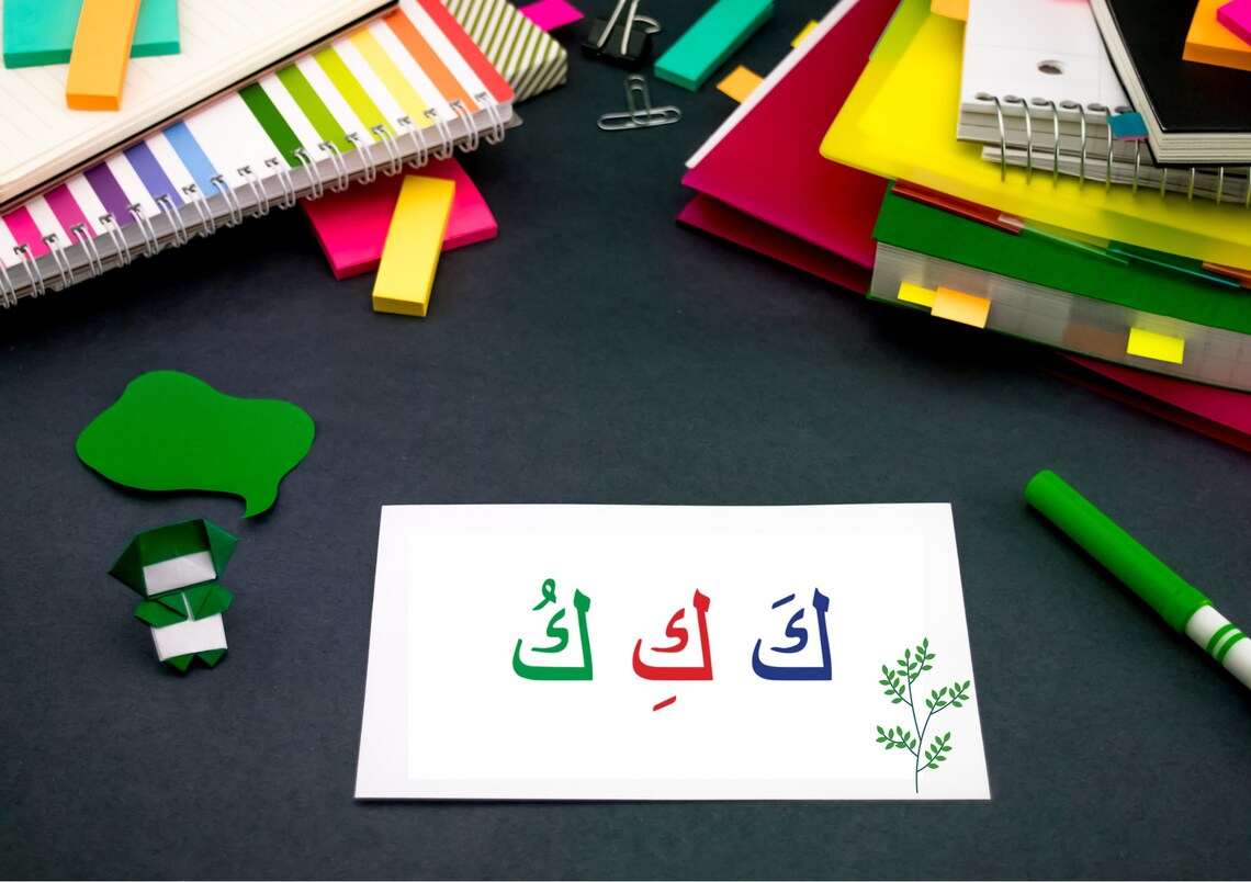 Digital Arabic Alphabet Printable Flashcard Hijaiyah Letters Fatha ...