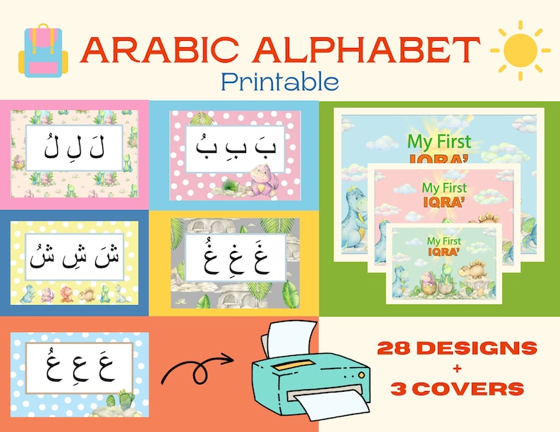 Digital Arabic Alphabet Printable Flashcard Hijaiyah Letters Fatha ...