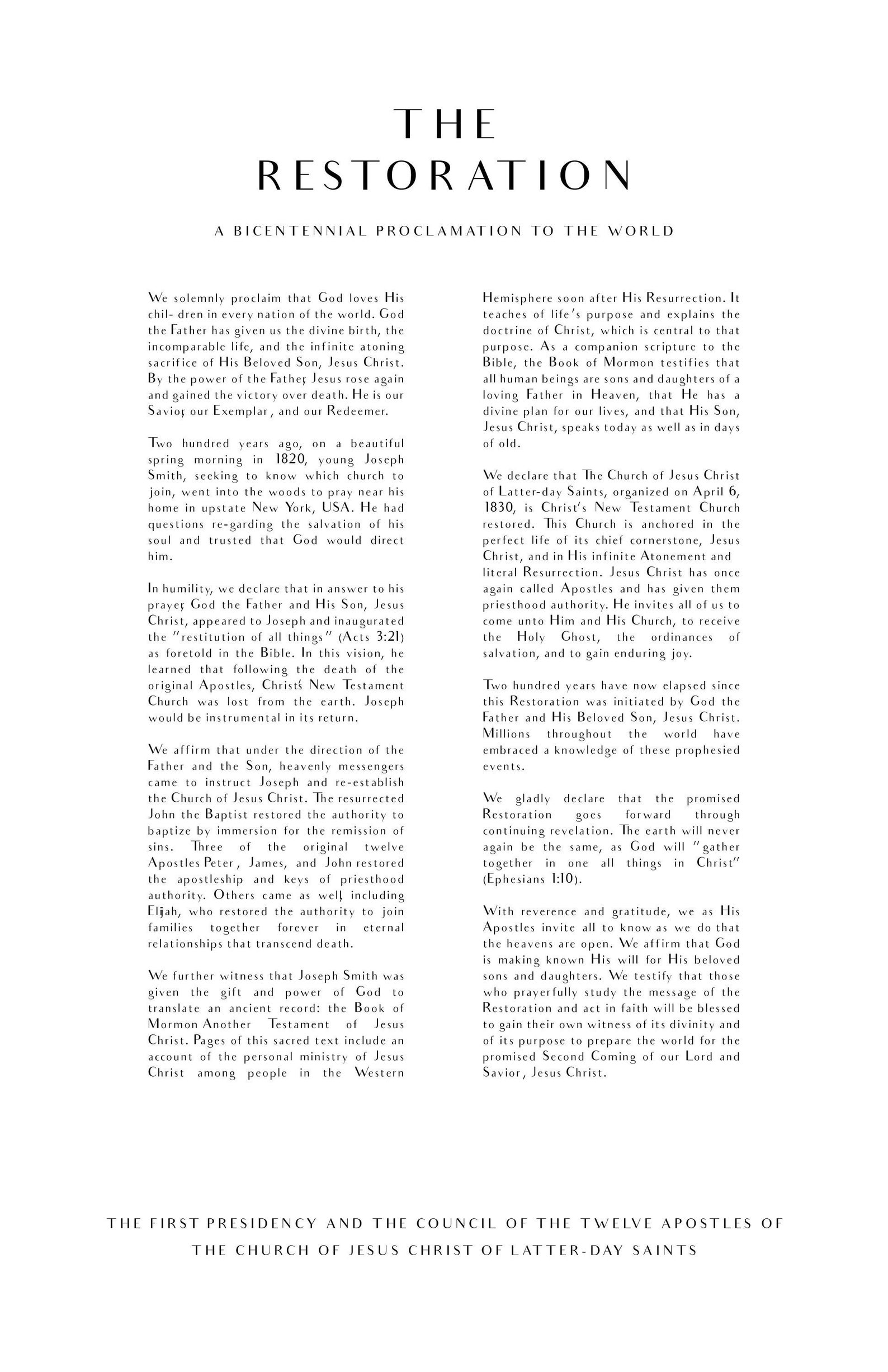 The Restoration Poster - Etsy