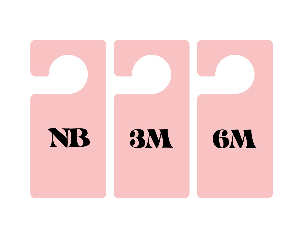 Printable Pink Baby Clothes Size Divider Tags for Closet - Etsy