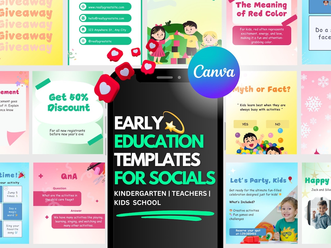 Early Education School Templates for Instagram and Social Media ...