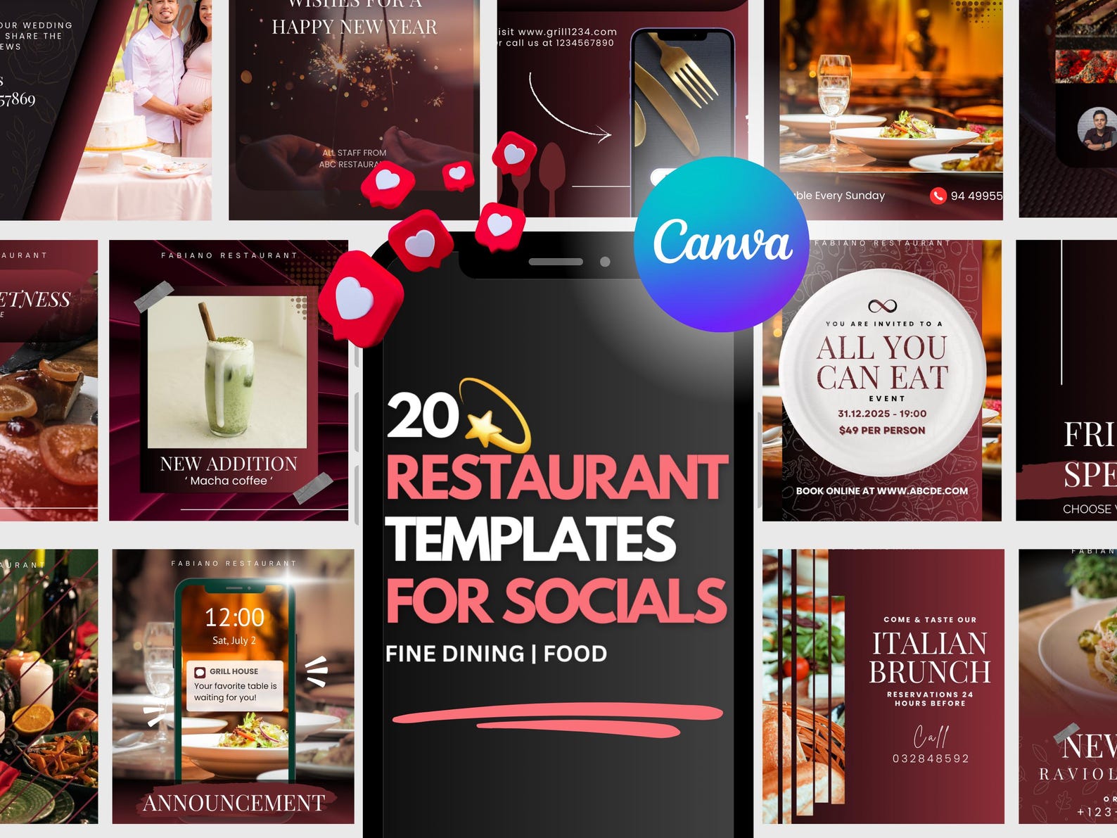 20 Restaurant Instagram Post Templates | Culinary-themed Designs for ...