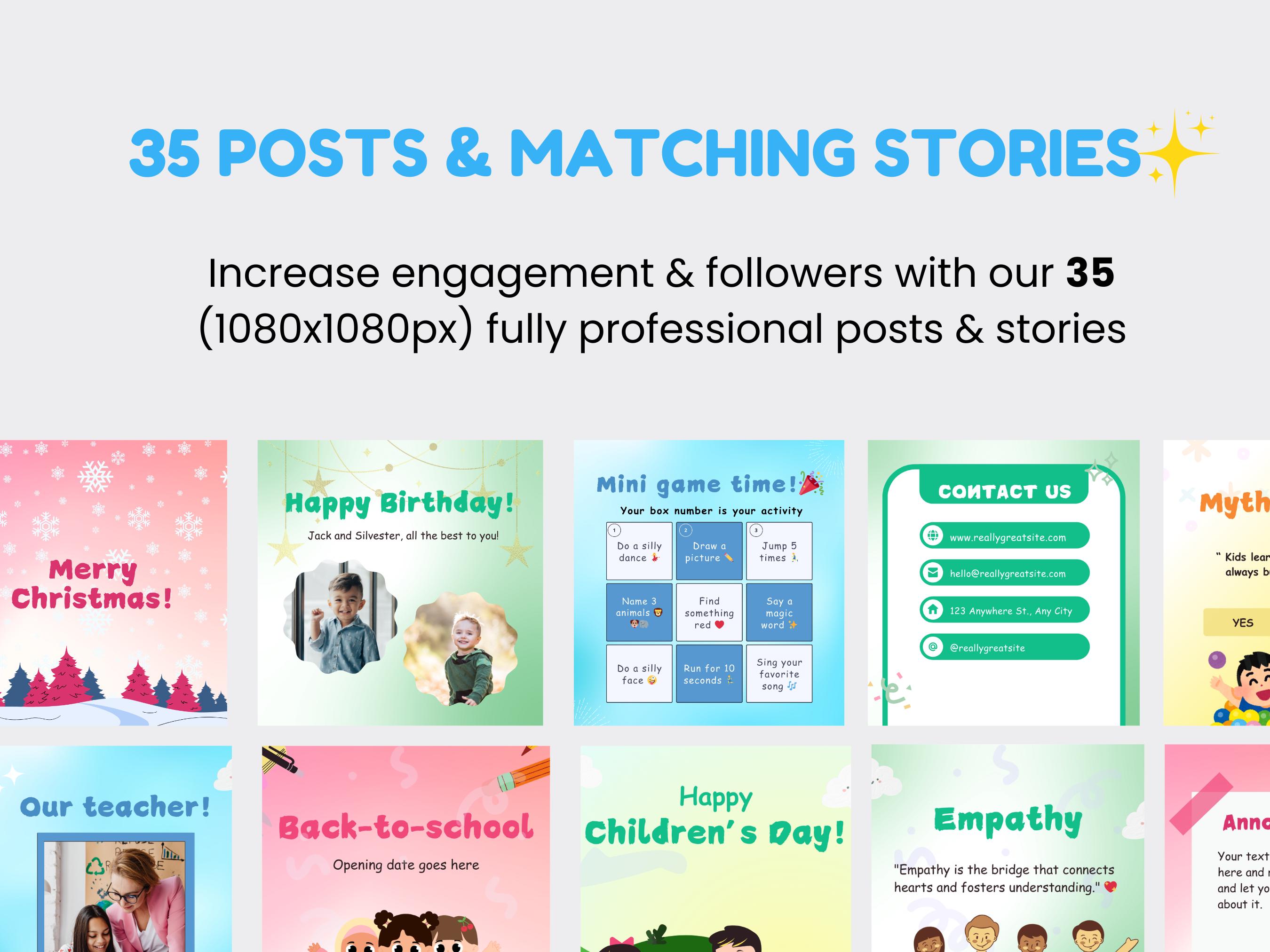Early Education School Templates for Instagram and Social Media Teacher ...