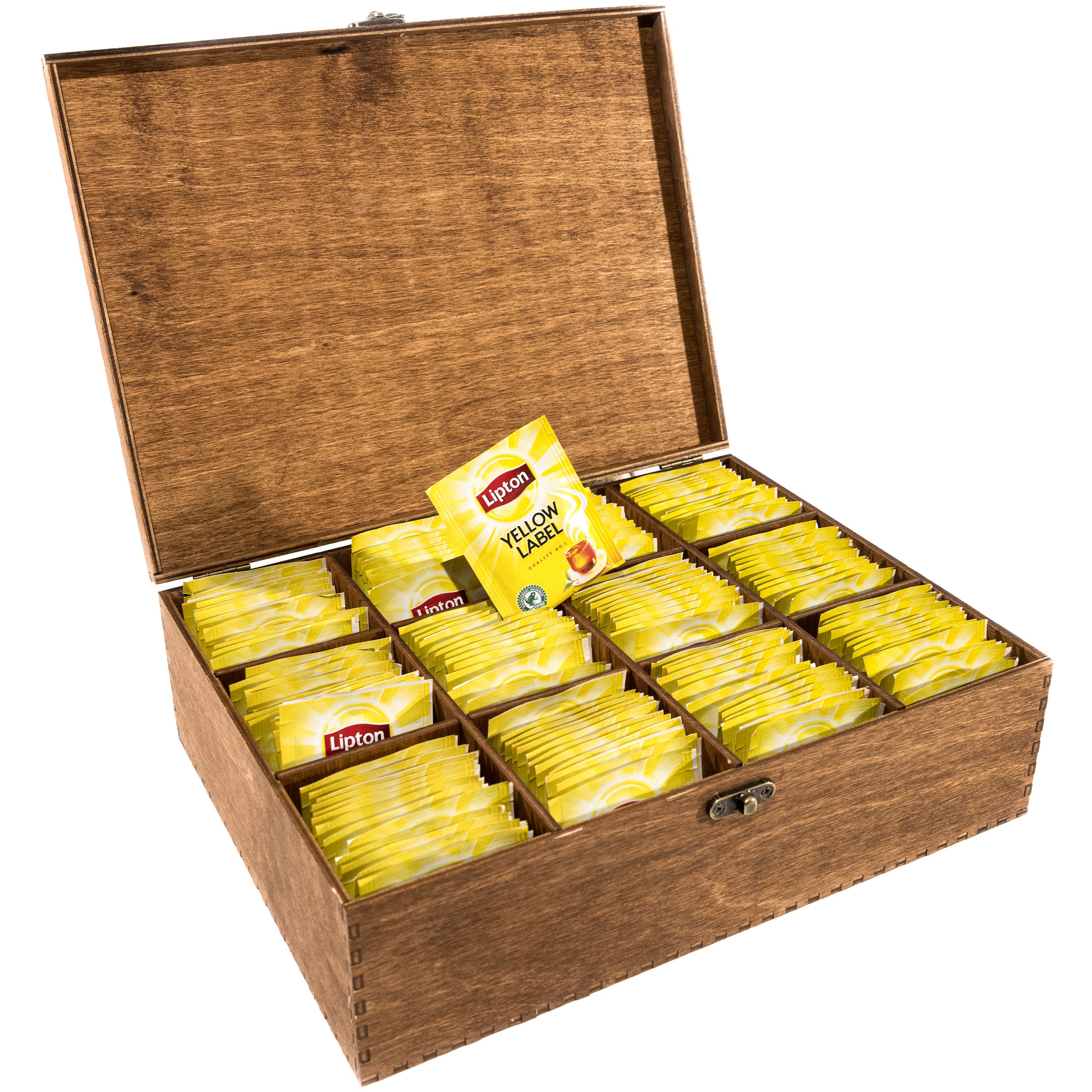 Tea Chest 12 Compartments Tea Caddy Wooden Wooden Box With - Etsy