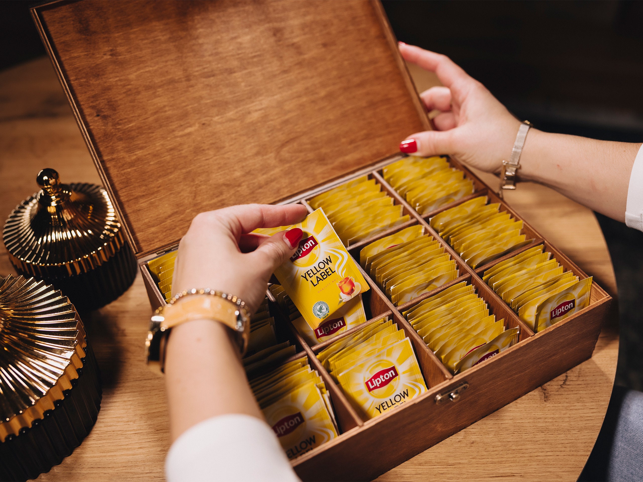 Tea Chest 12 Compartments Tea Caddy Wooden Wooden Box With - Etsy