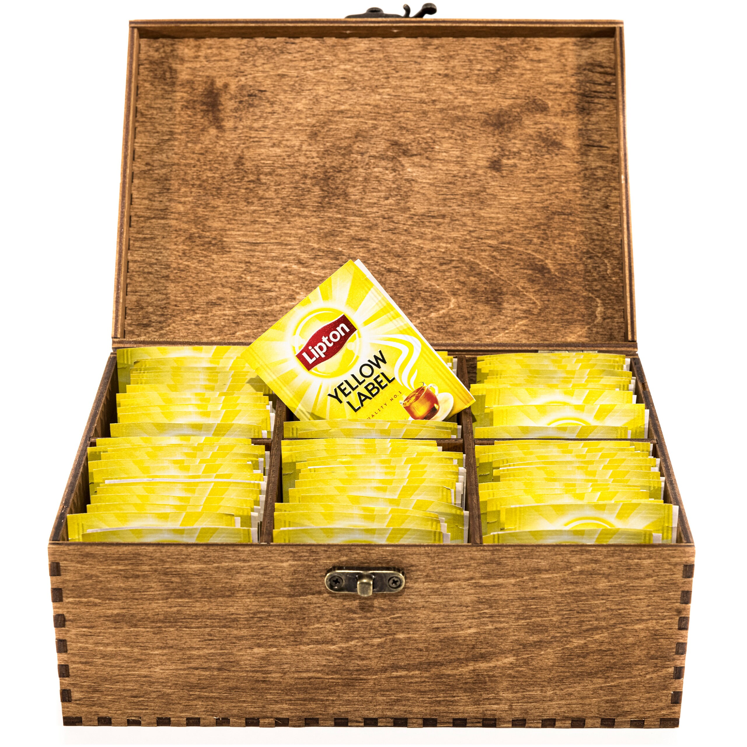 Wooden Tea Box Tea Organizer Style Rustic Tea Caddy Wooden Gifts for ...