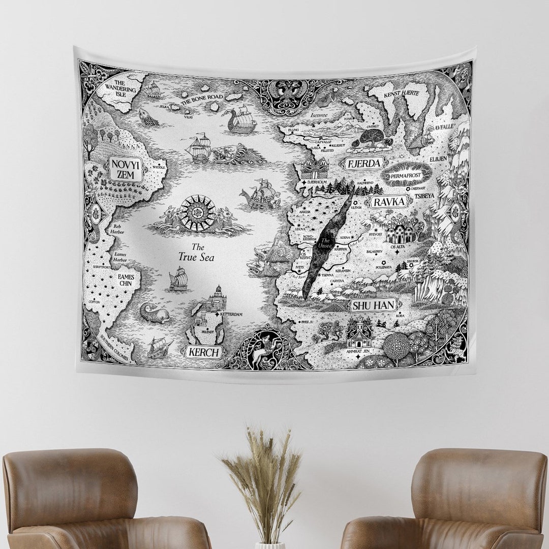 Shadow and Bone Map Tapestry,the Grishaverse Map,grisha Trilogy Map,six ...