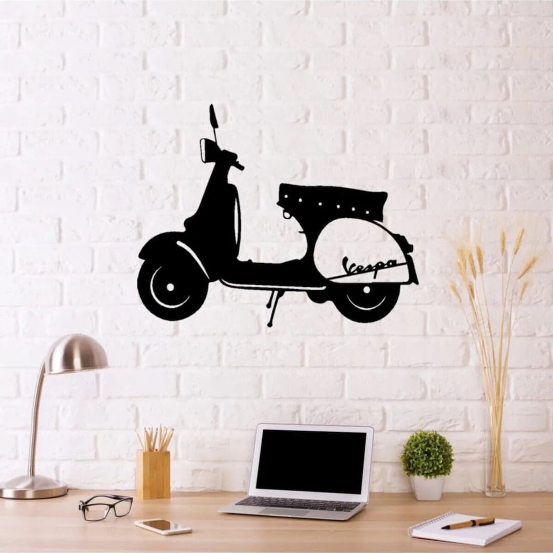 Vespa Metal Wall Art, Motorcycle Wall Decor, Bike Wall Art, Vespa Wall ...