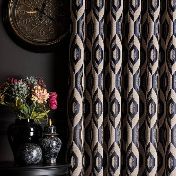 Navy Blue Curtains - Etsy