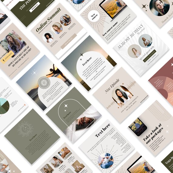 Social Media Content Template Kit Instagram Facebook Posts - Etsy