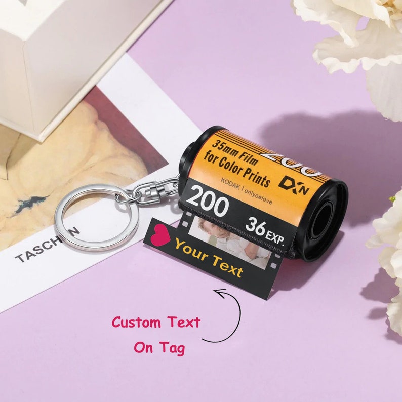 Custom Photo Film Roll Keychain, Personalized Camera Film Roll Keychain ...