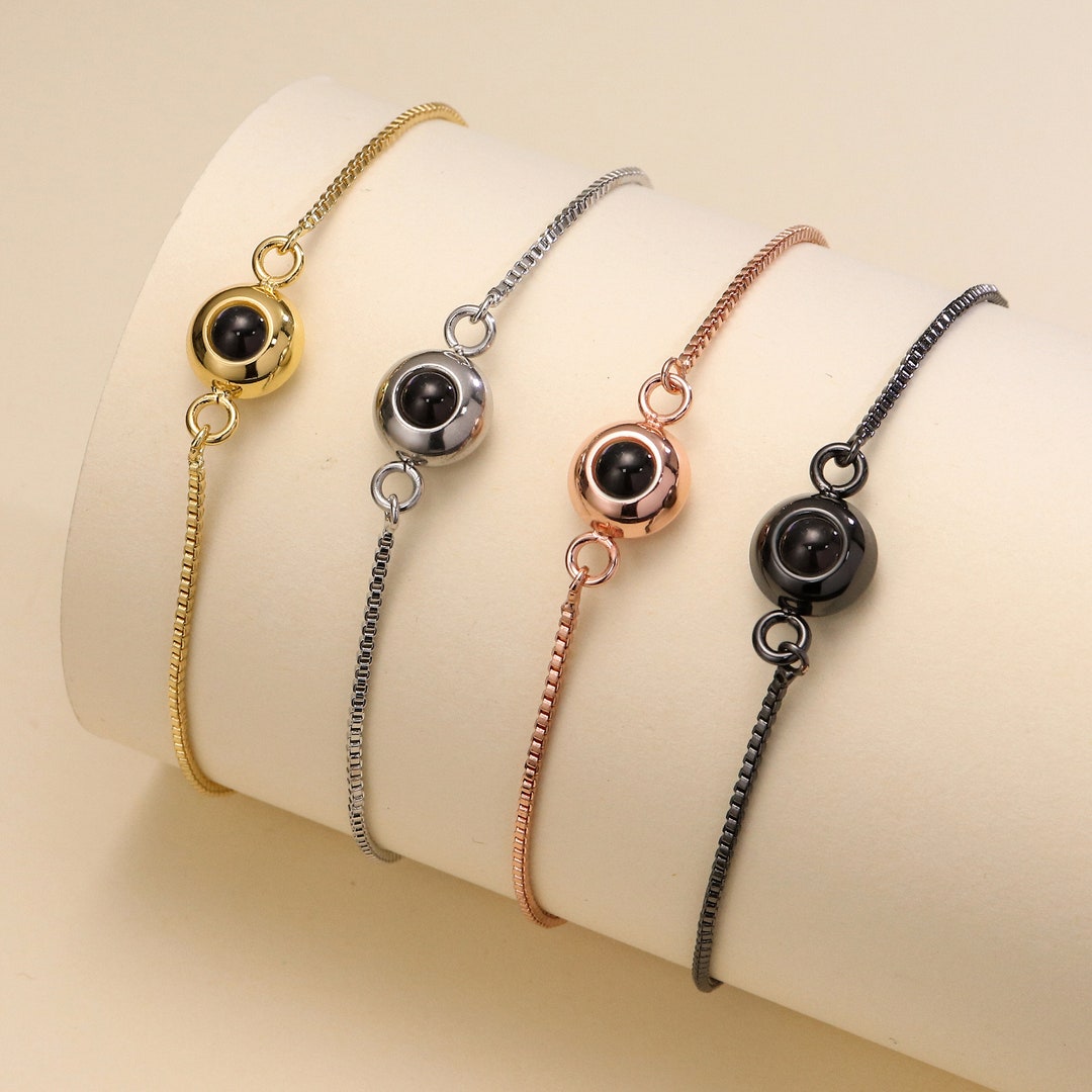 Photo Projection Bracelet | Custom Box Chain Photo Bracelet | Your ...